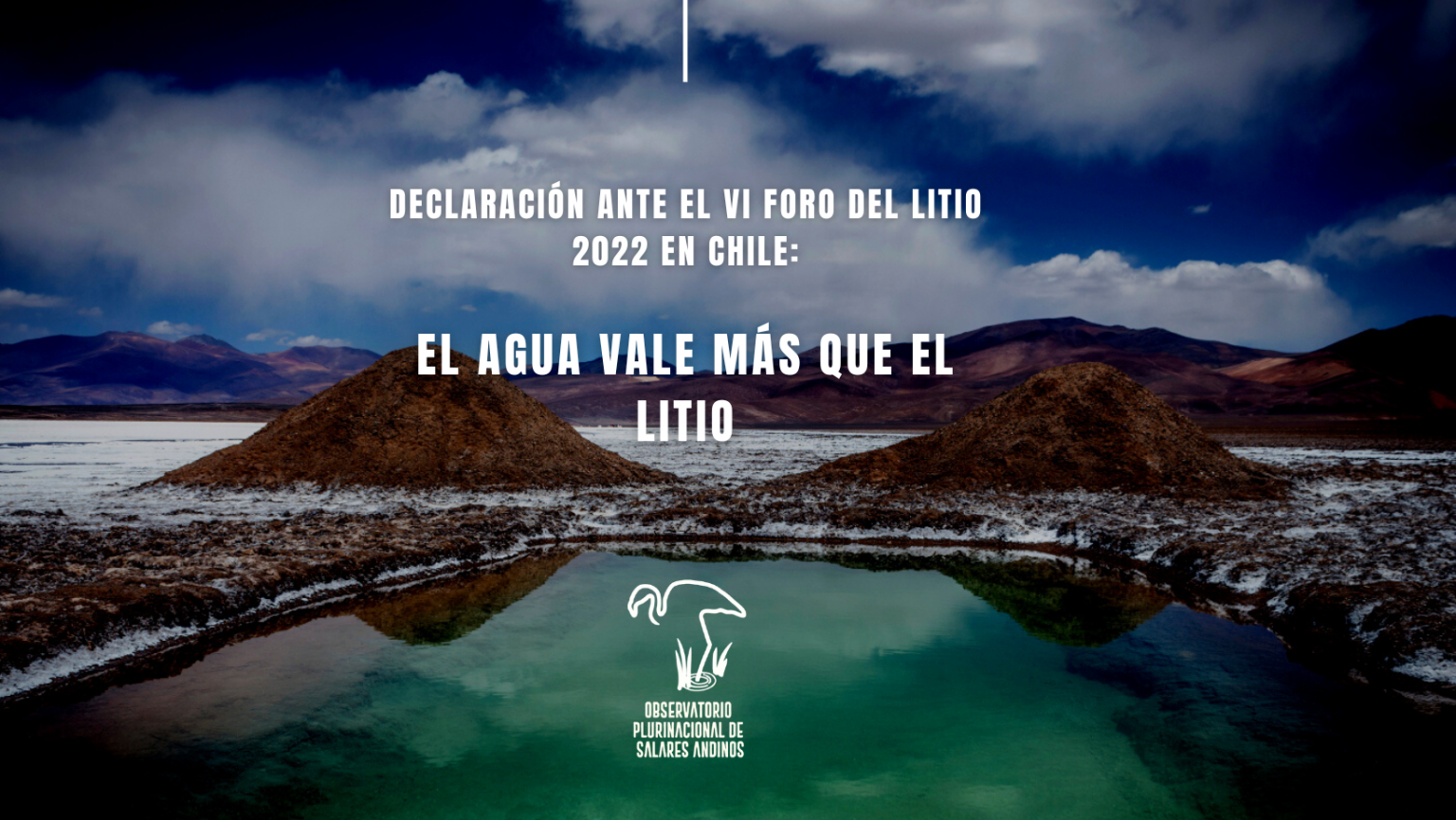 Declaración ante el VI Foro del Litio 2022:El agua vale más que el ...